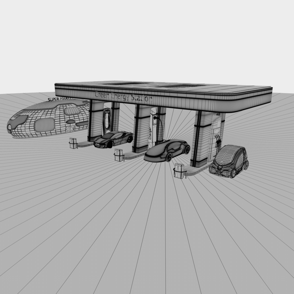 Fuel Station 3D Model Download