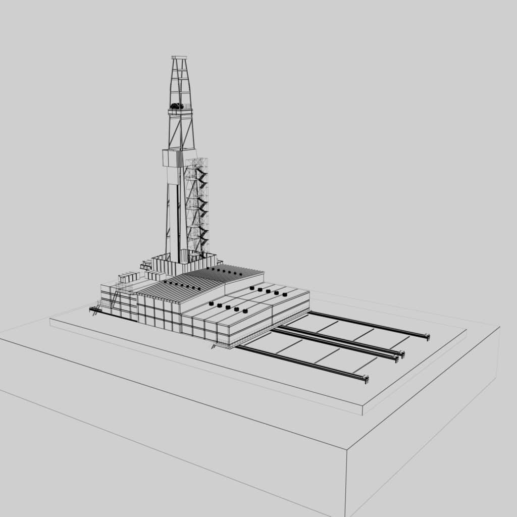 Land Oil Rig 3D Model Download