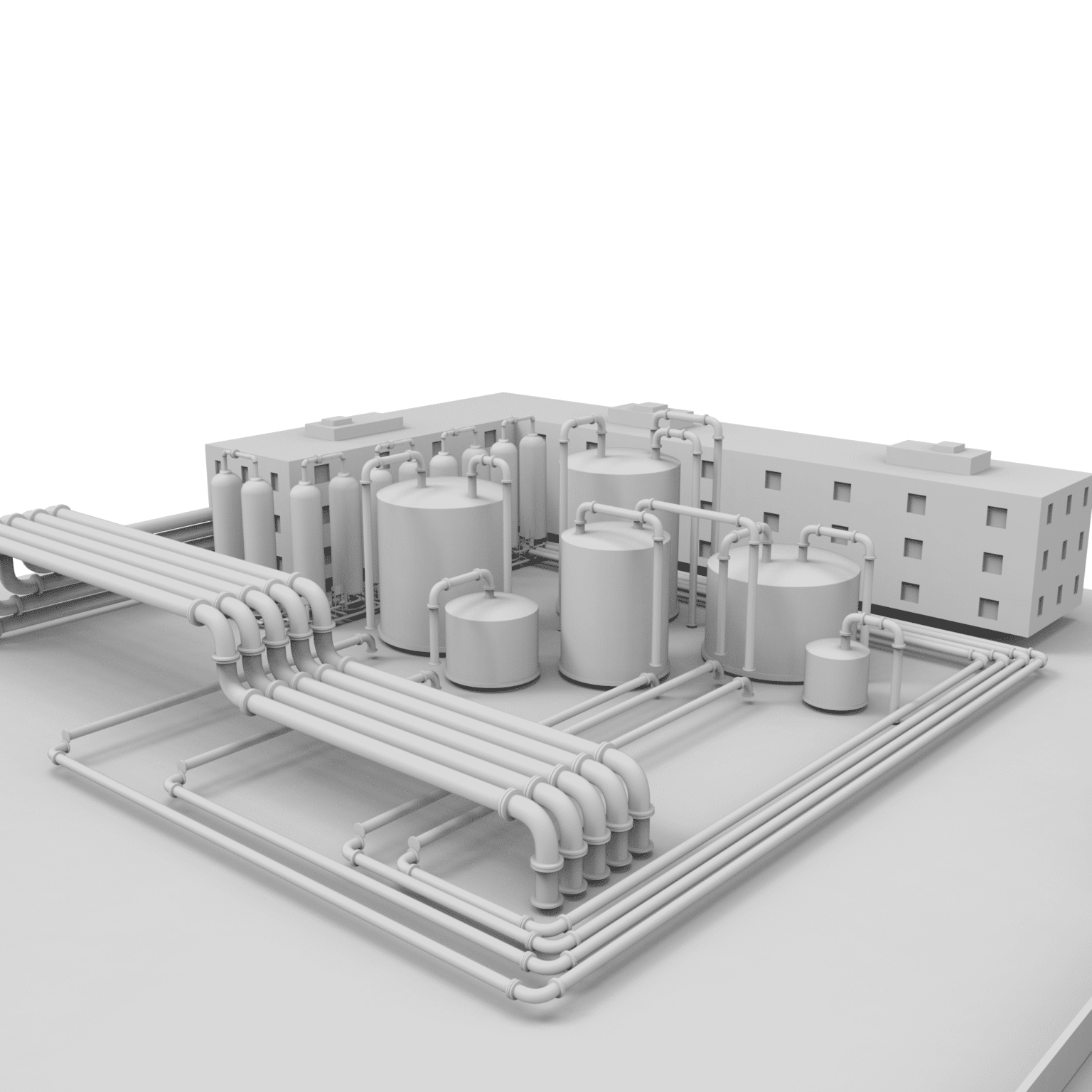 Hydrogen Power Plant 3D Model Download
