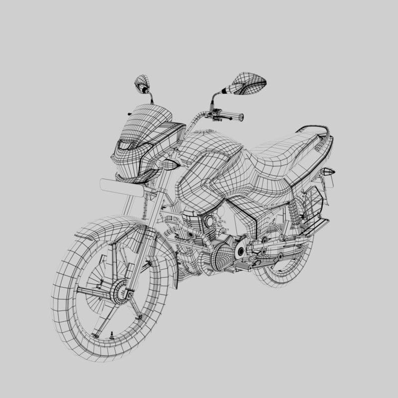 Hero Passion XTEC Bike 3D Model