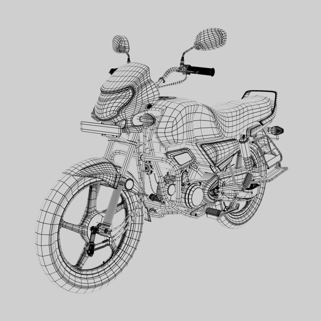 Hero HF Deluxe Bike 3D Model Download
