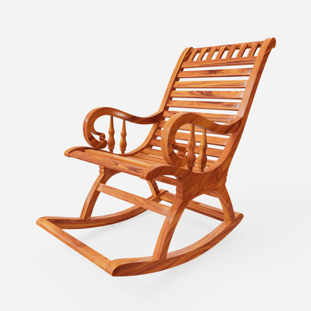 Wooden Rocking Chair 3D Model Download